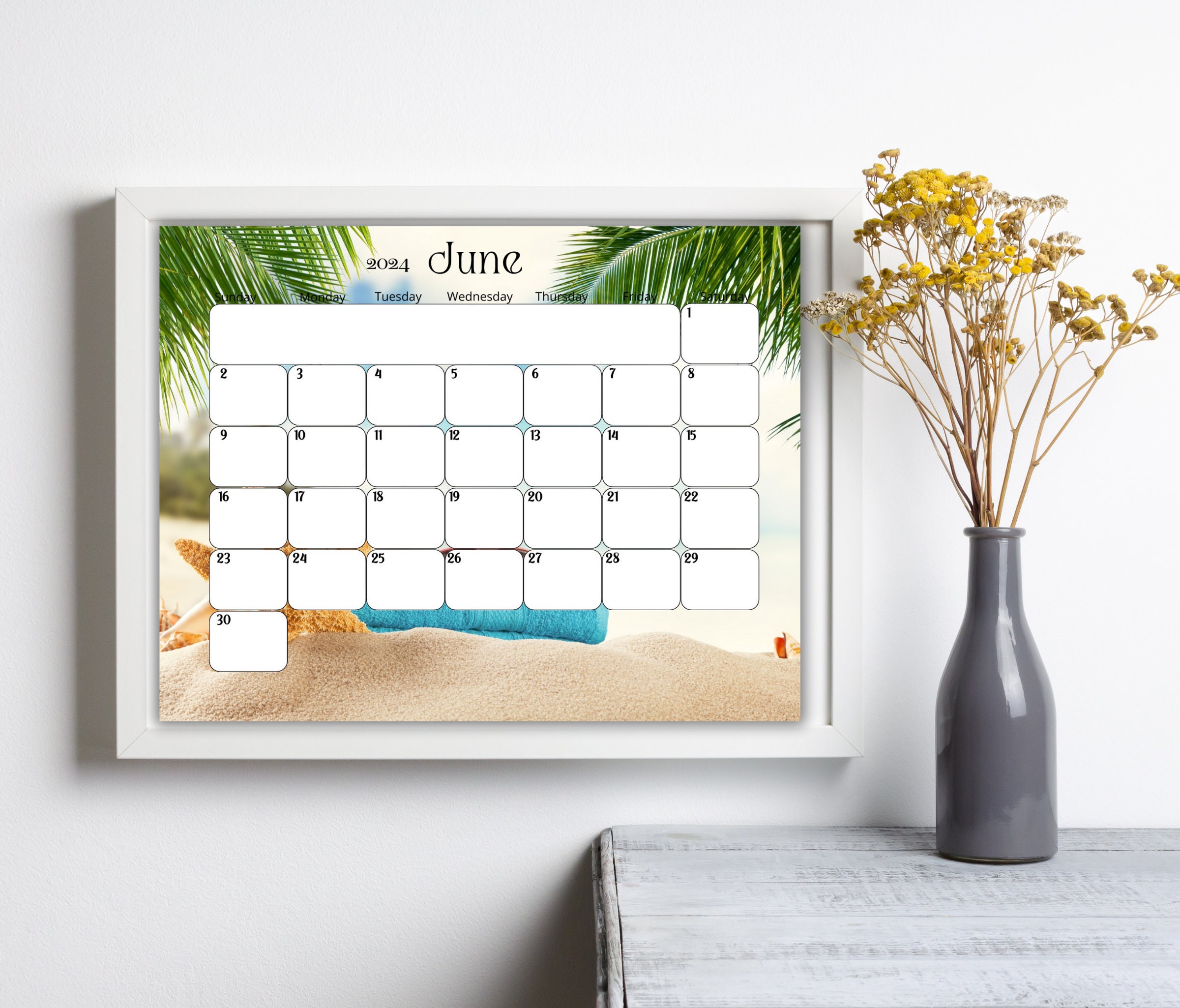 Editable June 2024 Calendar-printable Summer Calendar-monthly Planner ...