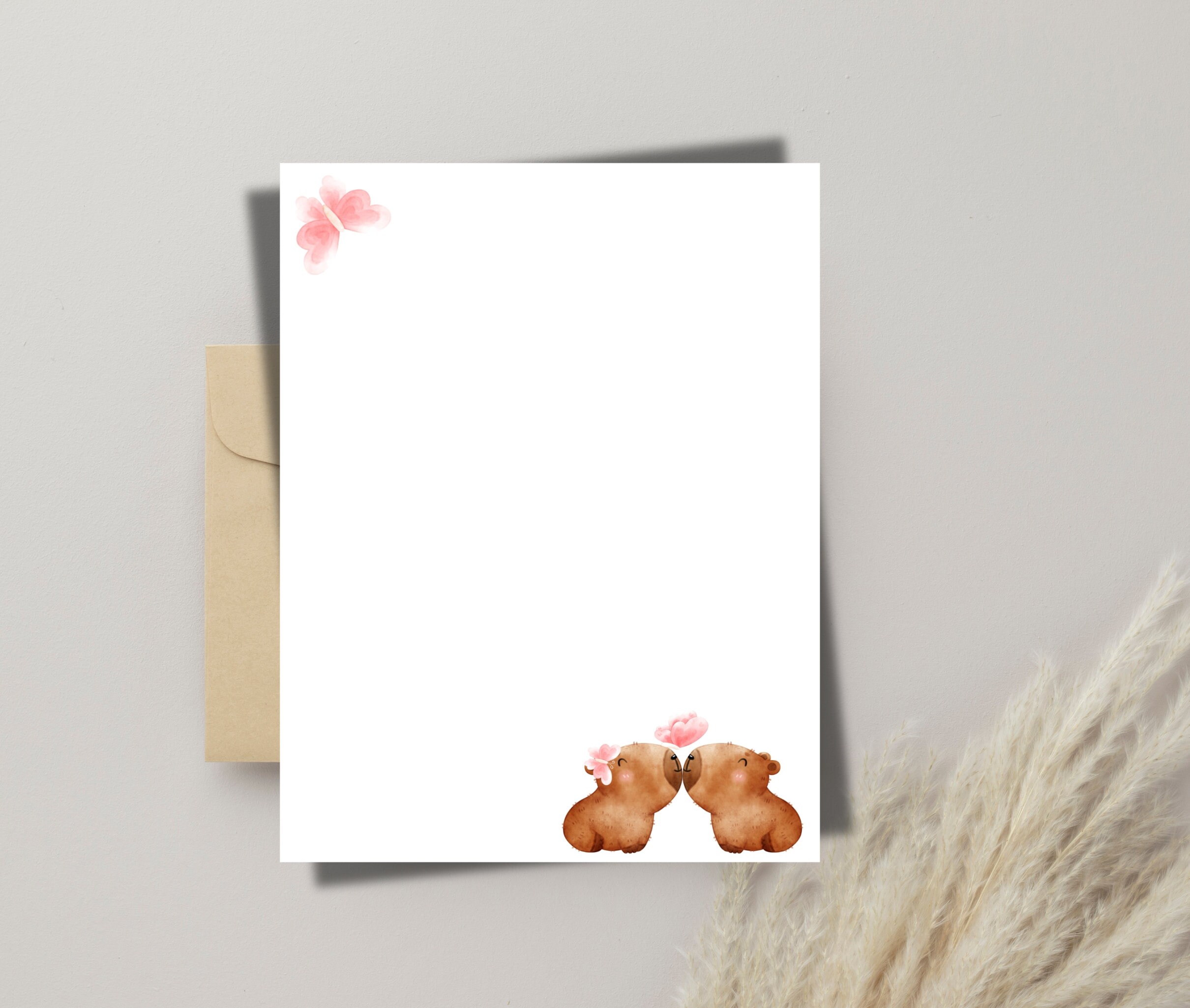 Capybara Printable Writing Paper Set A4/A5/US Letter Lined Unlined ...