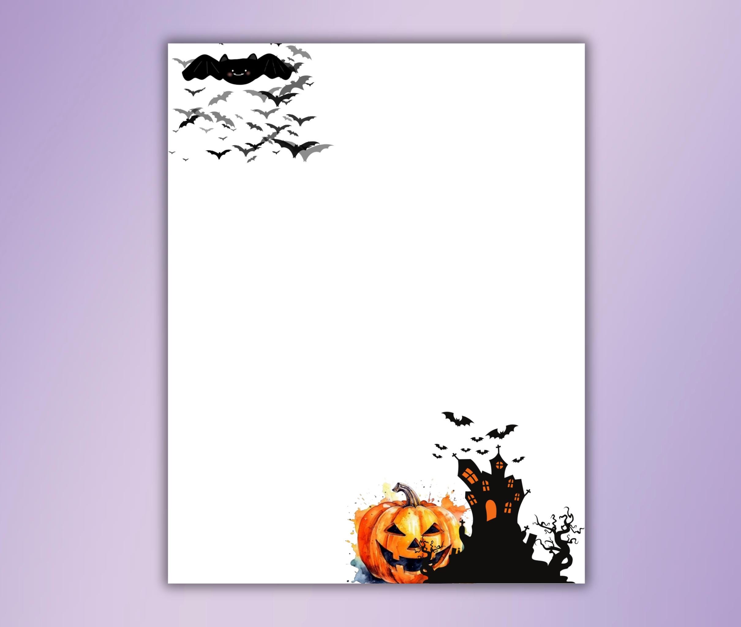 Pumpkin Printable Stationery,halloween Stationary,printable Writing ...