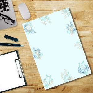 Sea Turtle Printable Stationery-marine Writing Paper Unlined Lined A5 ...
