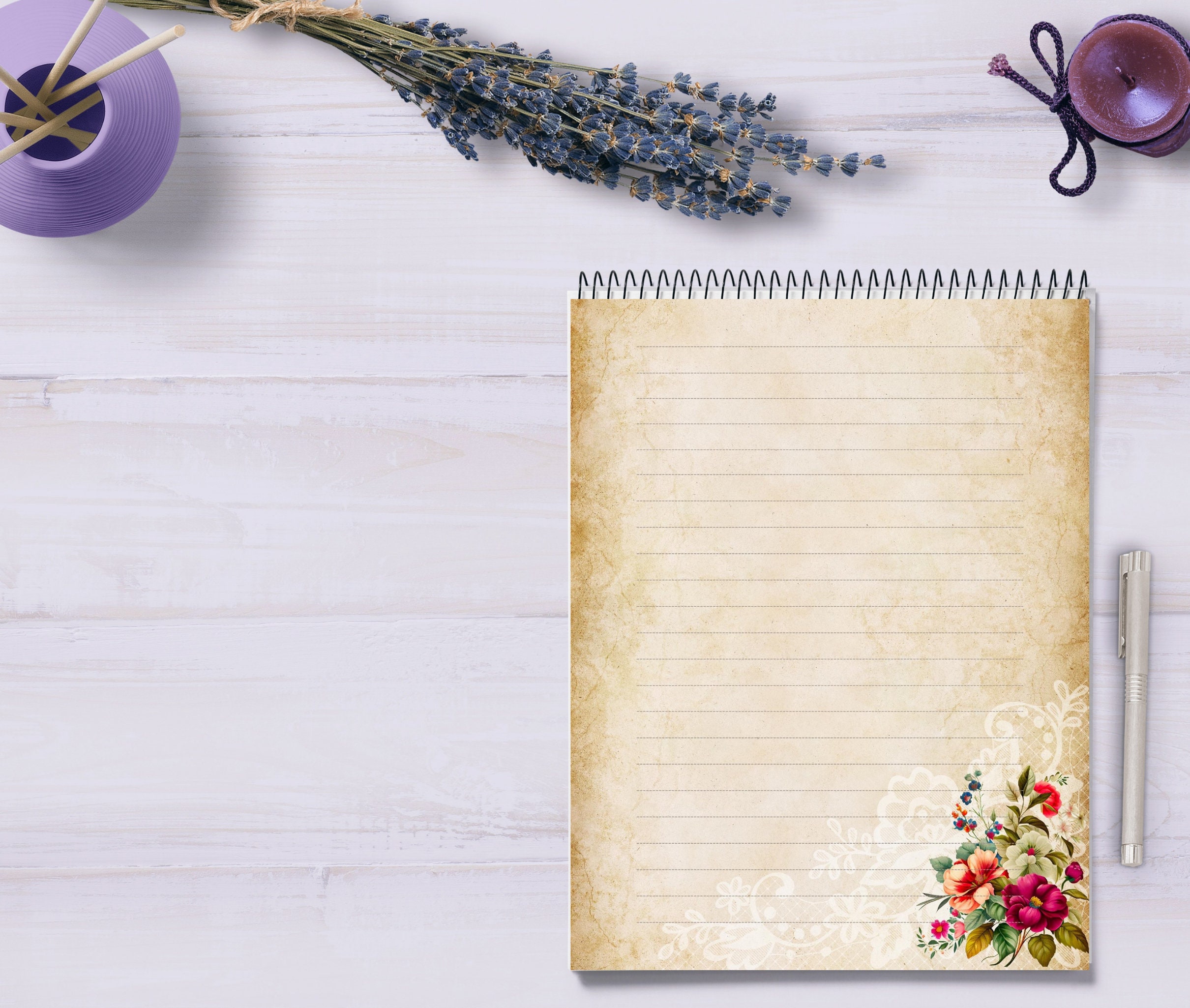 Vintage Old Printable Stationery Letter Sheets,flower Stationary,penpal ...