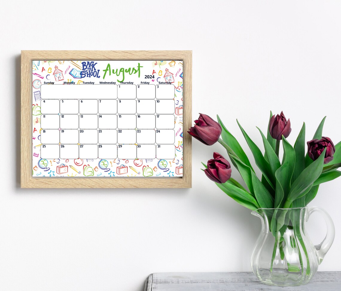 Editable August 2024 Calendar-back to School Planner-2024 Printable ...