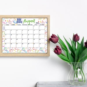 Editable August 2024 Calendar-back to School Planner-2024 Printable ...