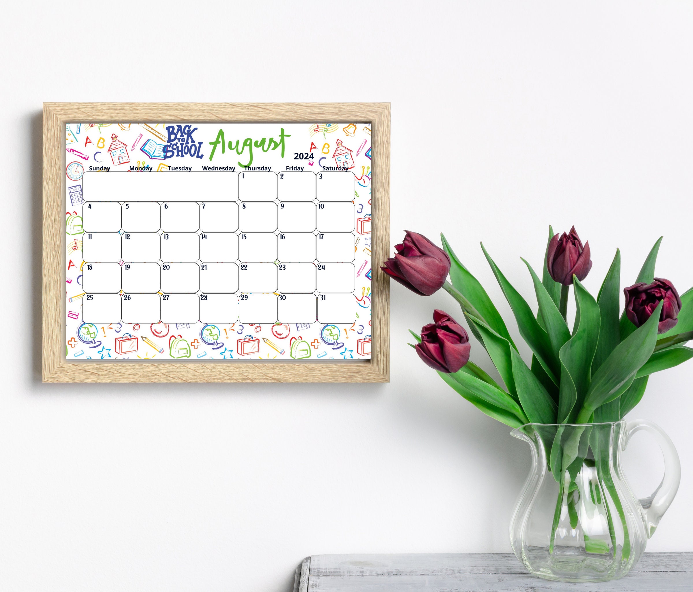 Editable August 2024 Calendar-back to School Planner-2024 Printable ...