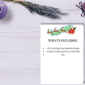 Santa Claus With Reindeer Printable Stationery-santa Claus Writing ...