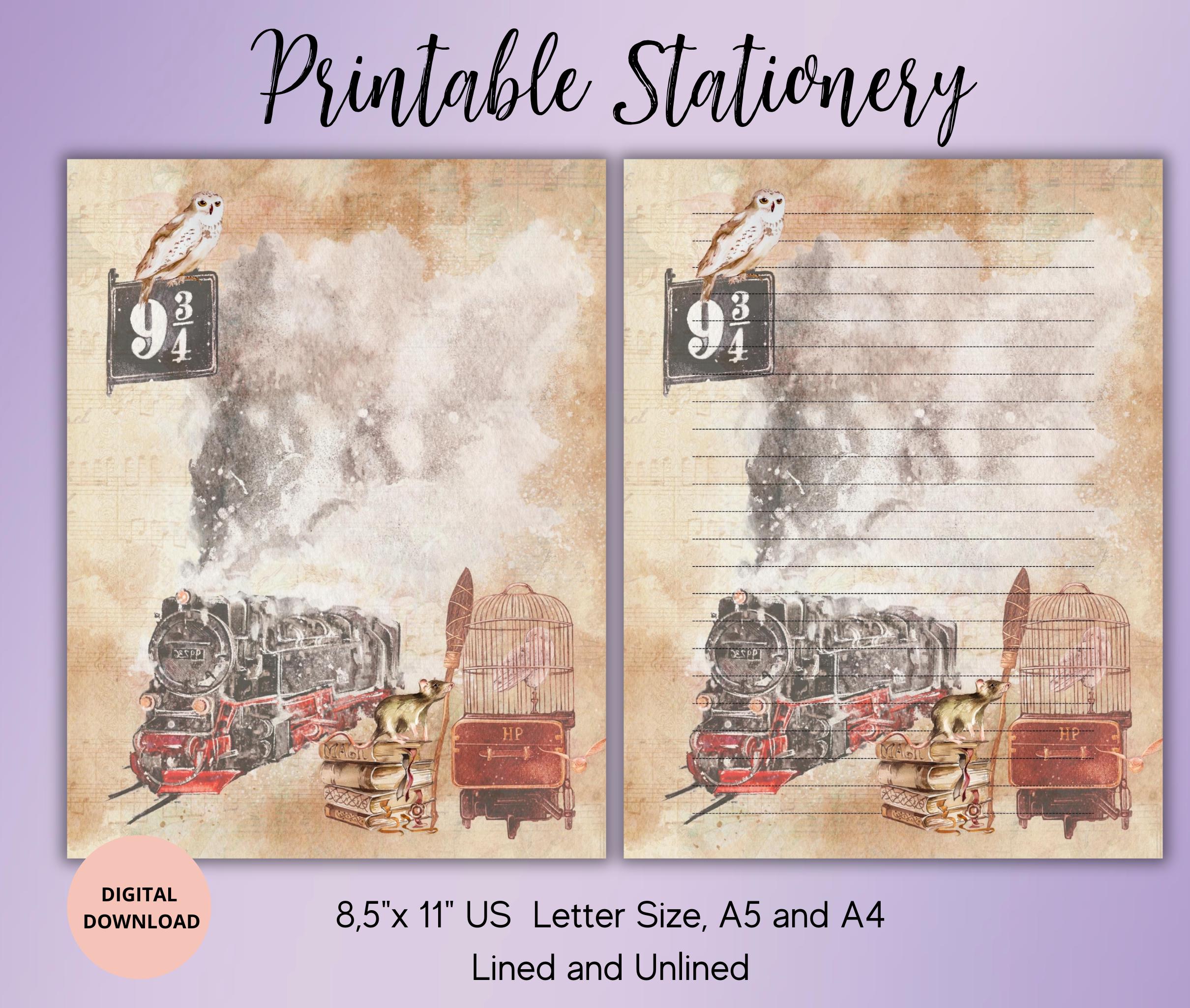 Wizard Printable Stationary/magic Owl Writing Paper Set/magic School ...