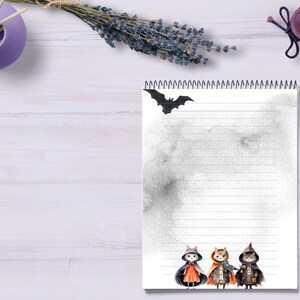 Printable Cute Halloween Cats Stationery,cute Notepaper,witch ...