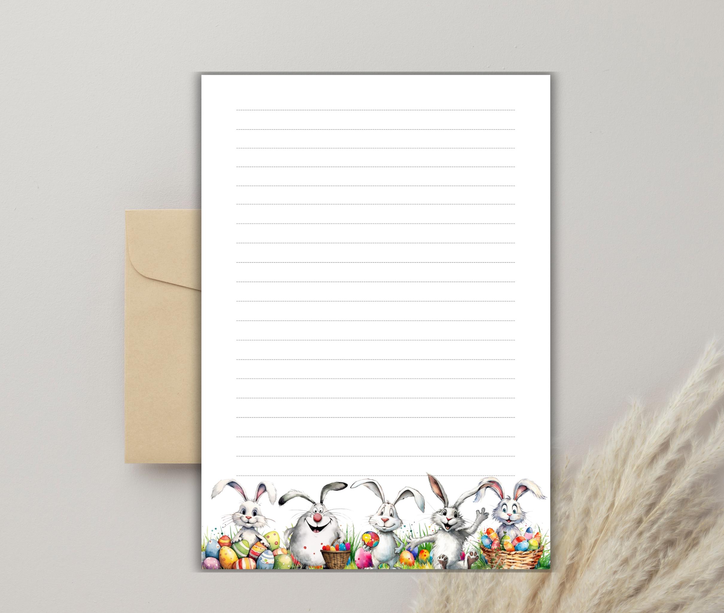 Easter Funny Bunnies Printable Stationery-happy Easter Printable ...