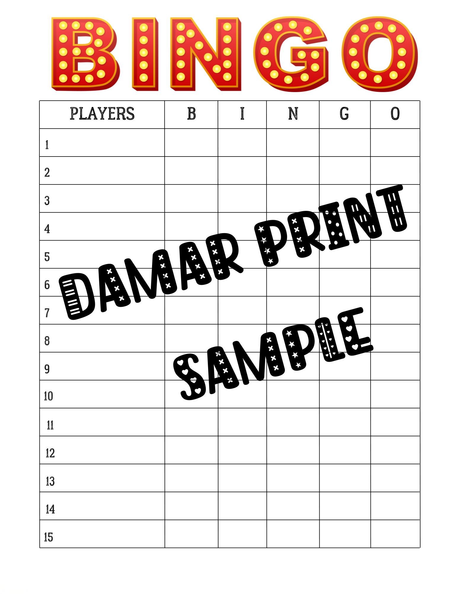 Bingo Boards Printable-bingo Boards 1-15 Lines -basic Bingo 3 Mixed ...