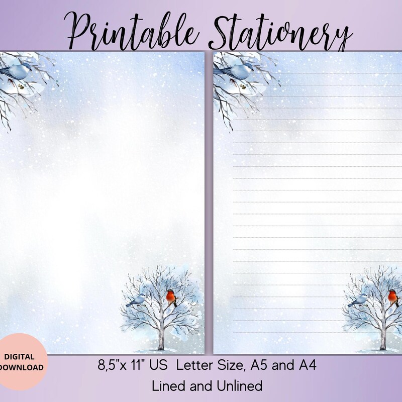 Winter Printable Stationery - Etsy