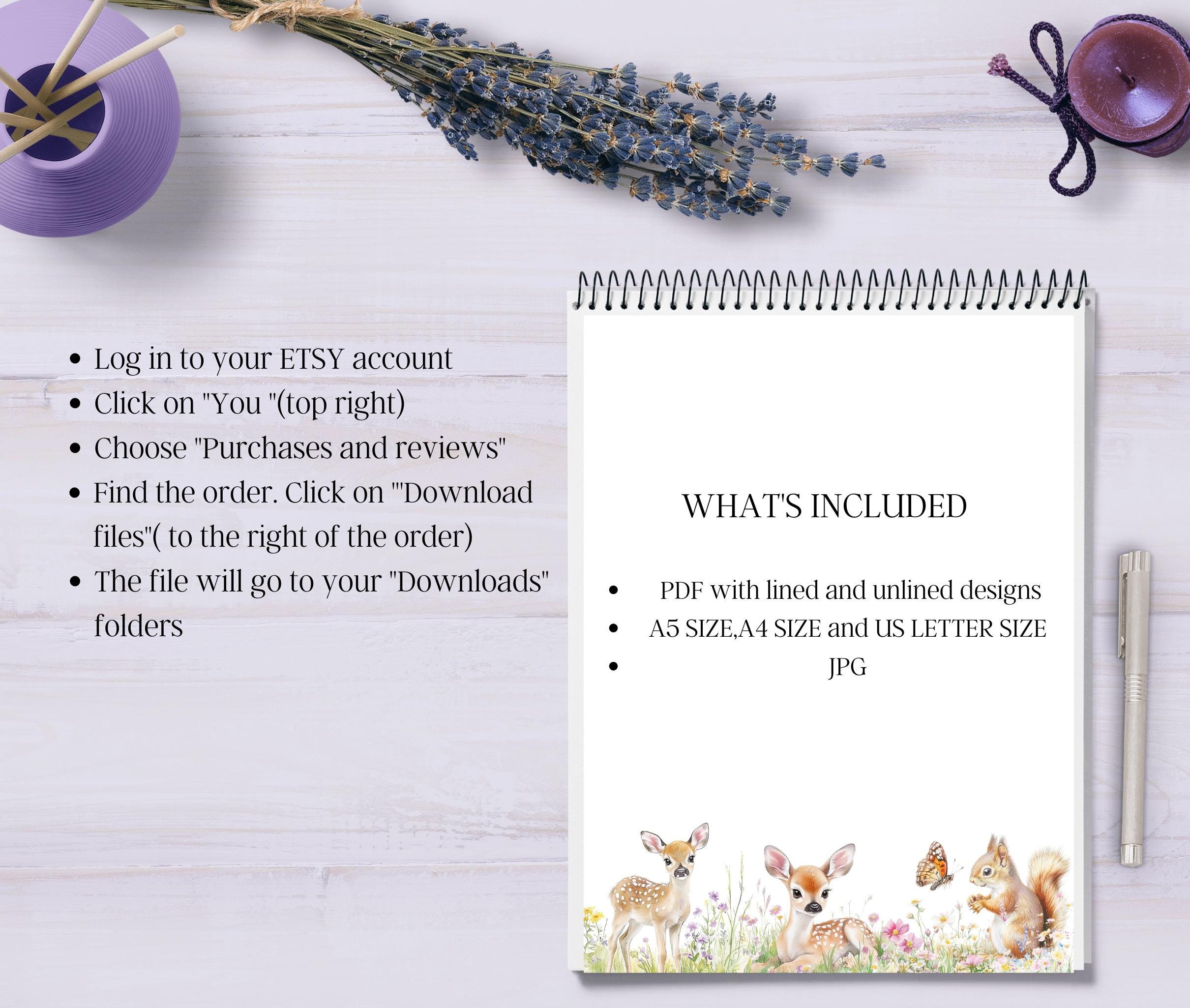 Woodland Animals Printable Stationery-forest Animal Writing Paper Lined ...