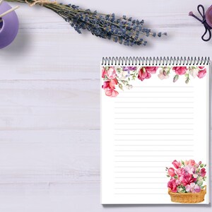 Sweet Pea Printable Stationery-summer Writing Paper Set Unlined Lined ...