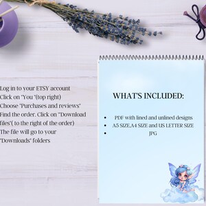 Fairy on the Cloud Writing Paper Set Lined Unlined A4/A5/US Letter ...