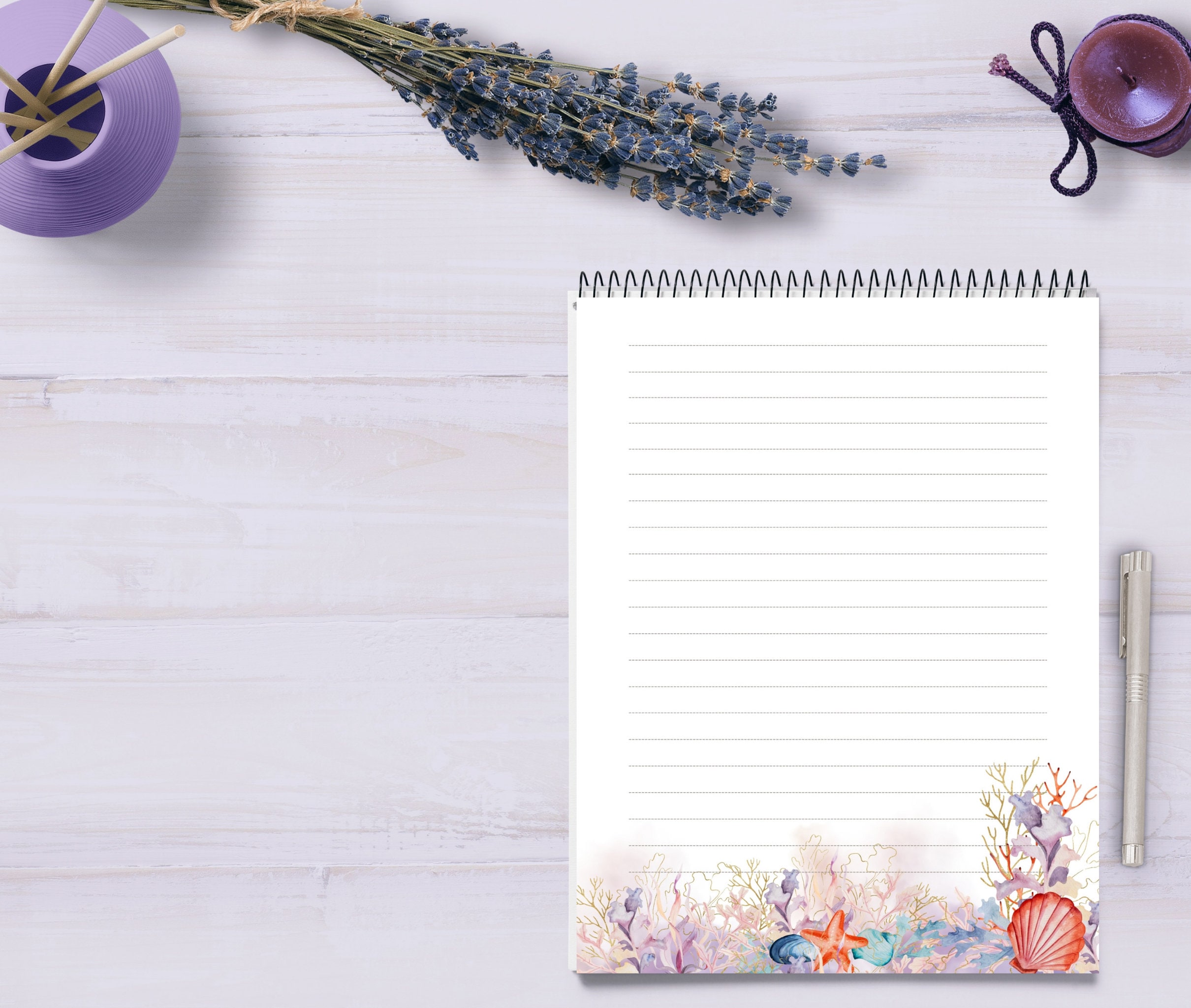 Undersea World Printable Stationery- Sea Marine Ocean Writing Set ...