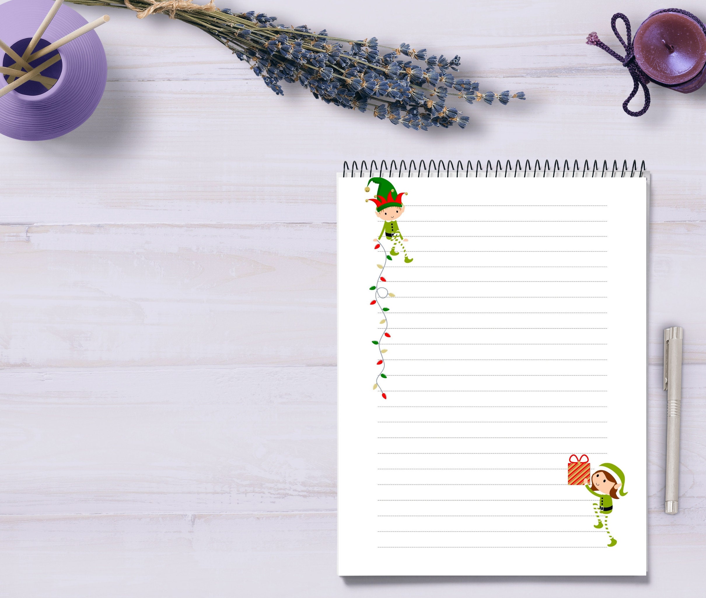 Christmas Gnome Printable Stationery,digital Download,christmas ...