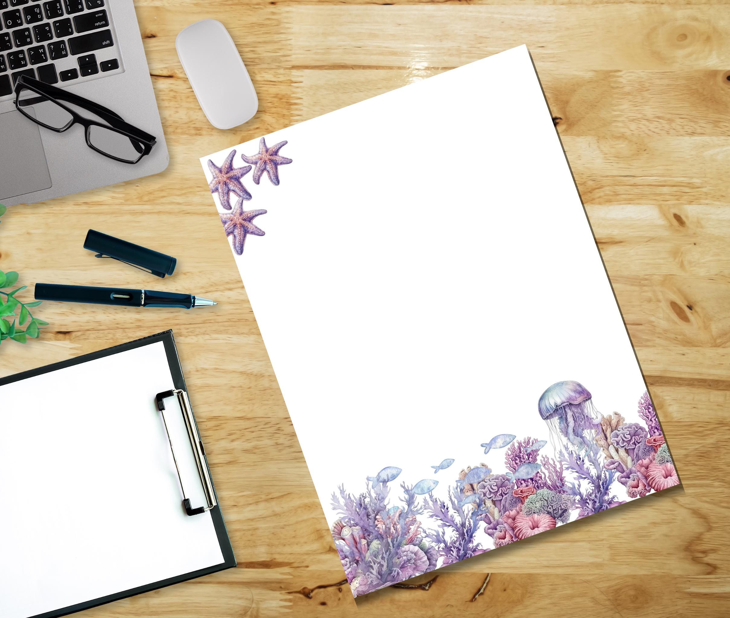 Sea Marine Printable Stationery-watercolor Ocean Writing Set A4/A5/US ...