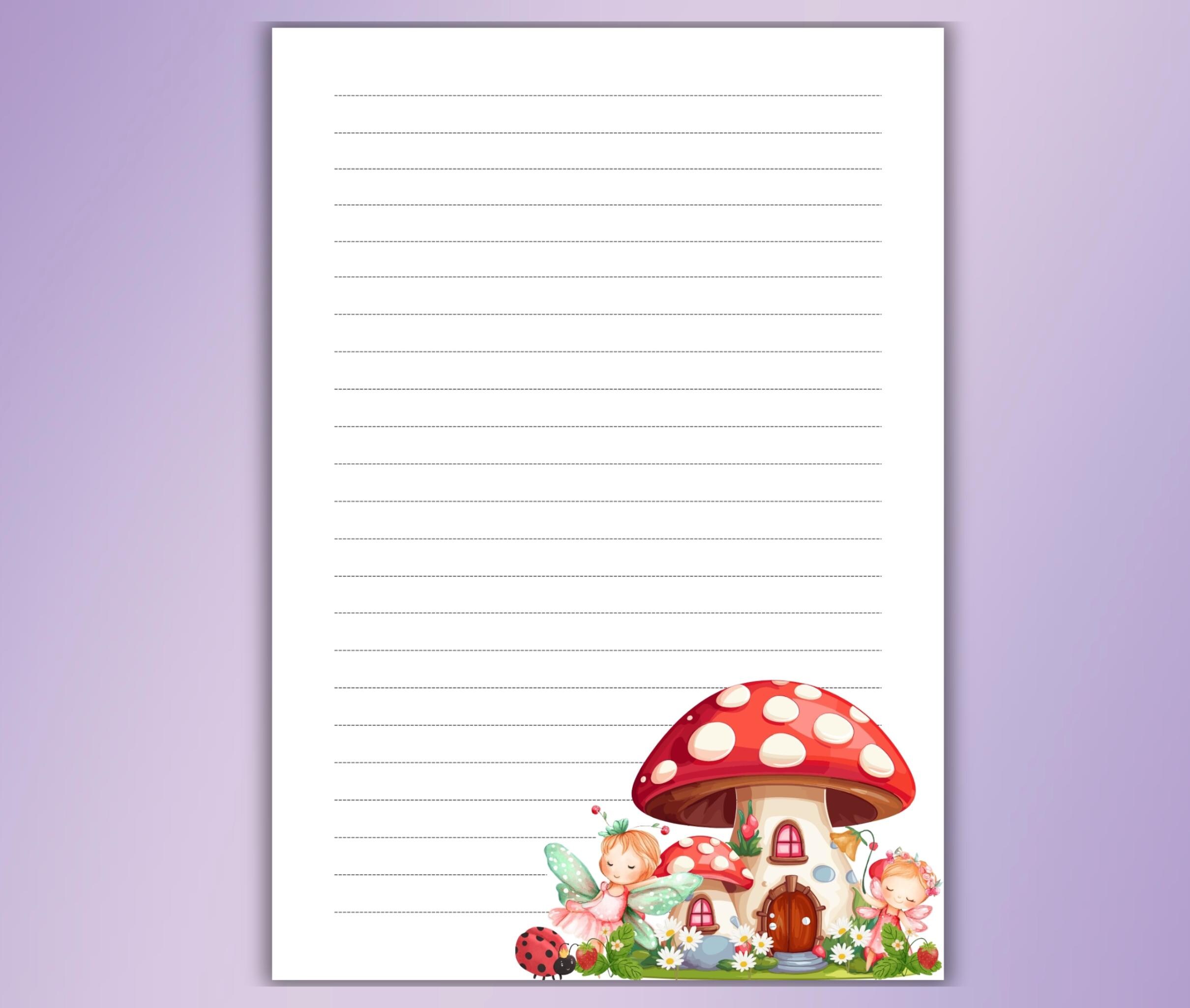 Fairies With Mushrooms Printable Stationery-fairytale Writing Paper Set ...