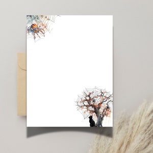 Tree in the Spider Web Printable Stationery-spider Writing Paper Set ...