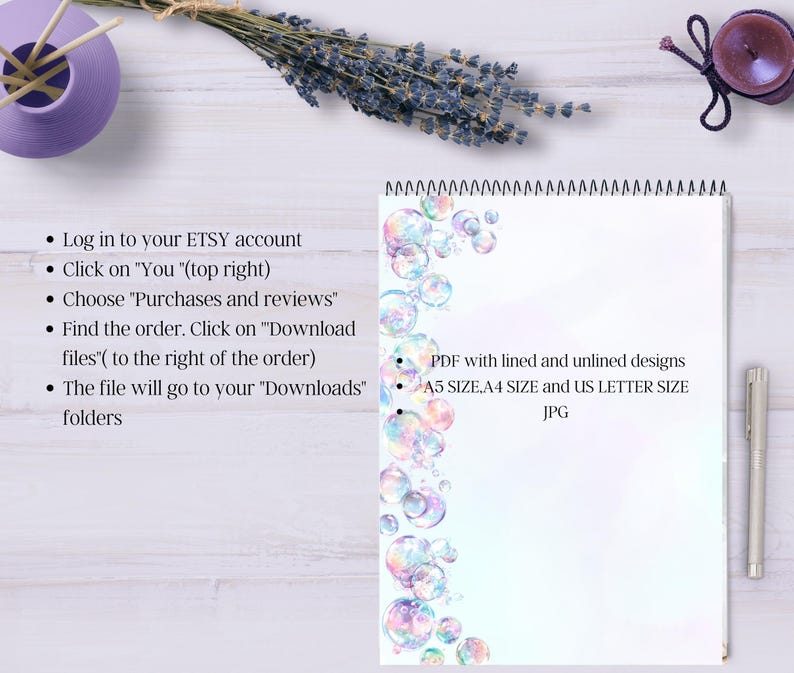 Watercolor Bubbles Printable Stationery-watercolor Writing Paper ...