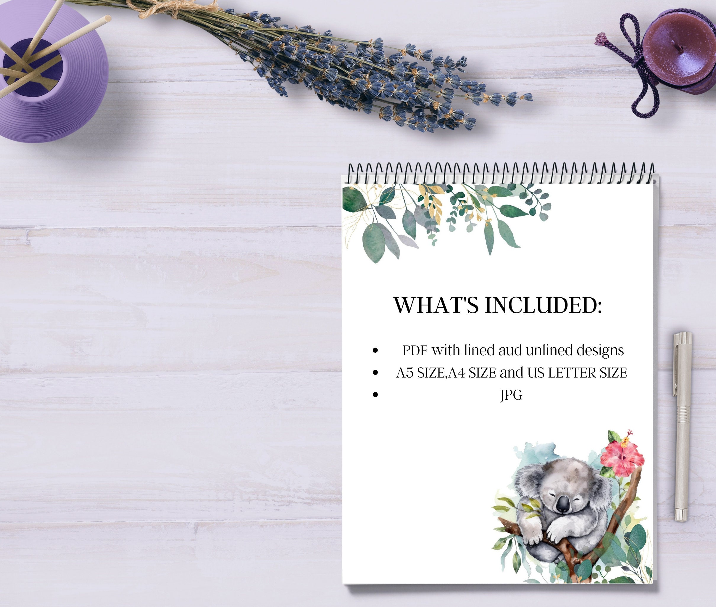 Koala Printable Stationery-cute Animal Writing Paper Set-kids ...