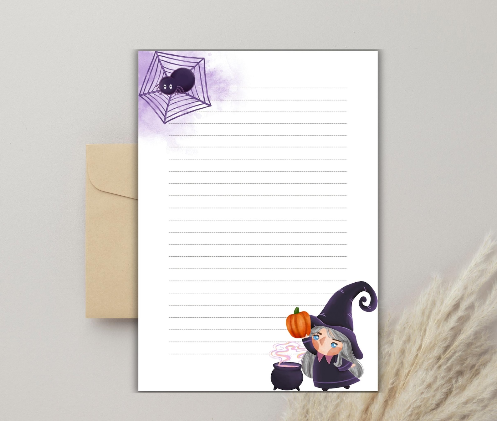 Cute Witch Writing Paper,halloween Pen Pal Supplies,printable ...