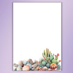 Cactus Stationery,cactus Printable Writing Paper Set,digital Custom ...