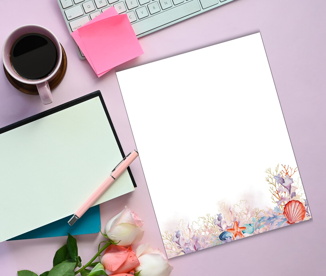 Undersea World Printable Stationery- Sea Marine Ocean Writing Set ...