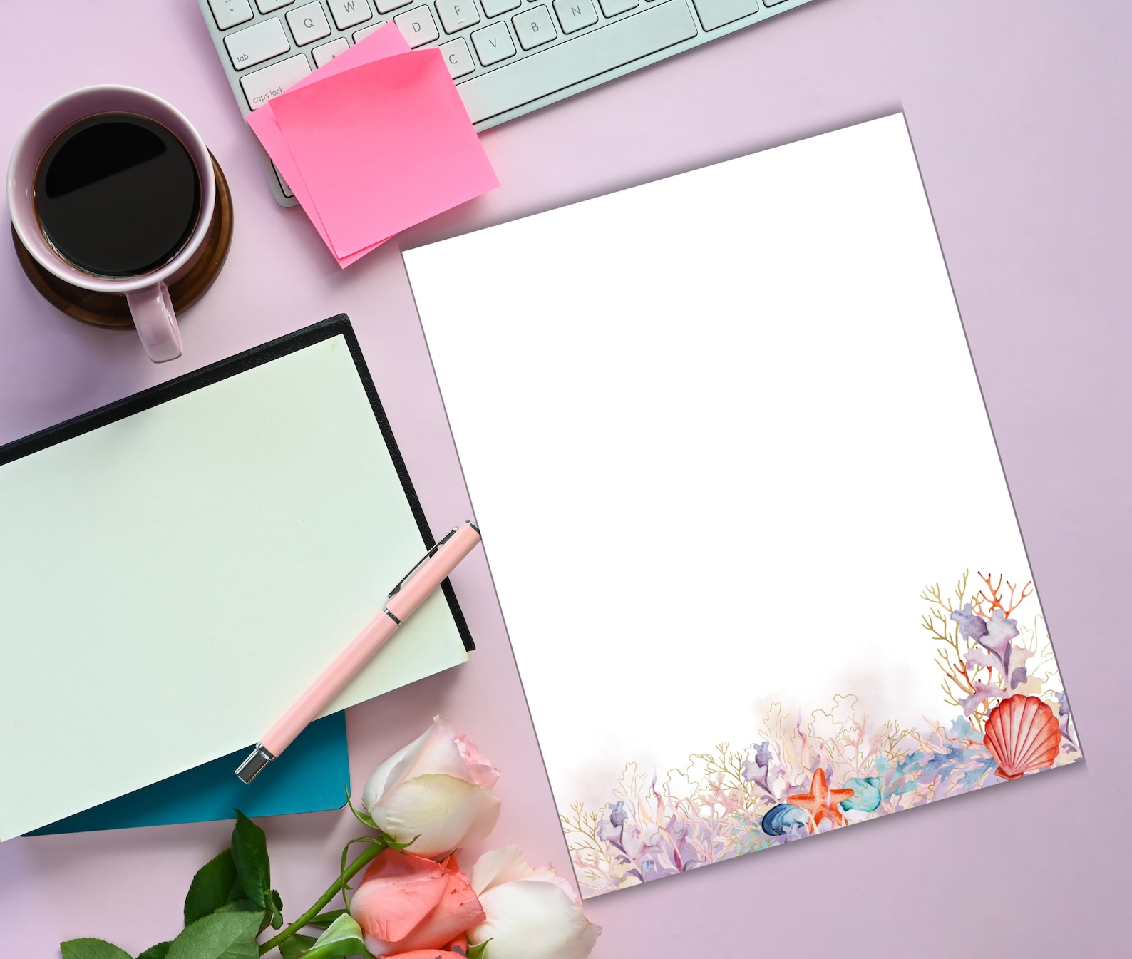 Undersea World Printable Stationery- Sea Marine Ocean Writing Set ...