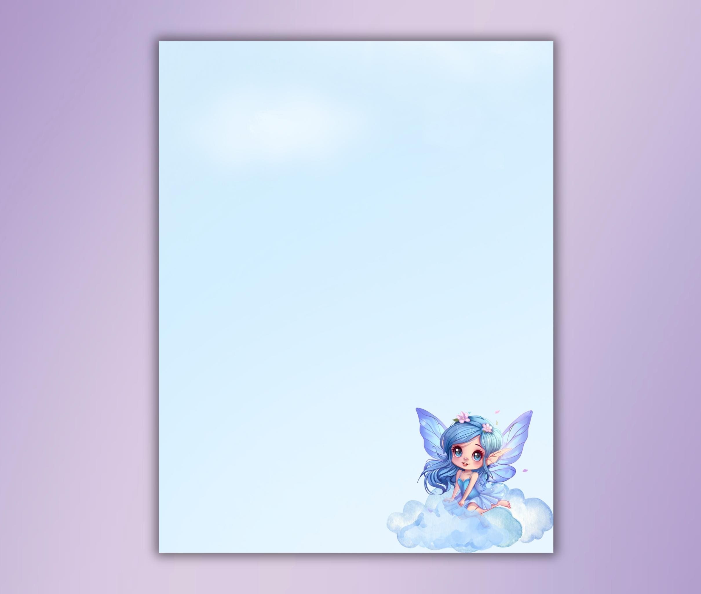 Fairy on the Cloud Writing Paper Set Lined Unlined A4/A5/US Letter ...