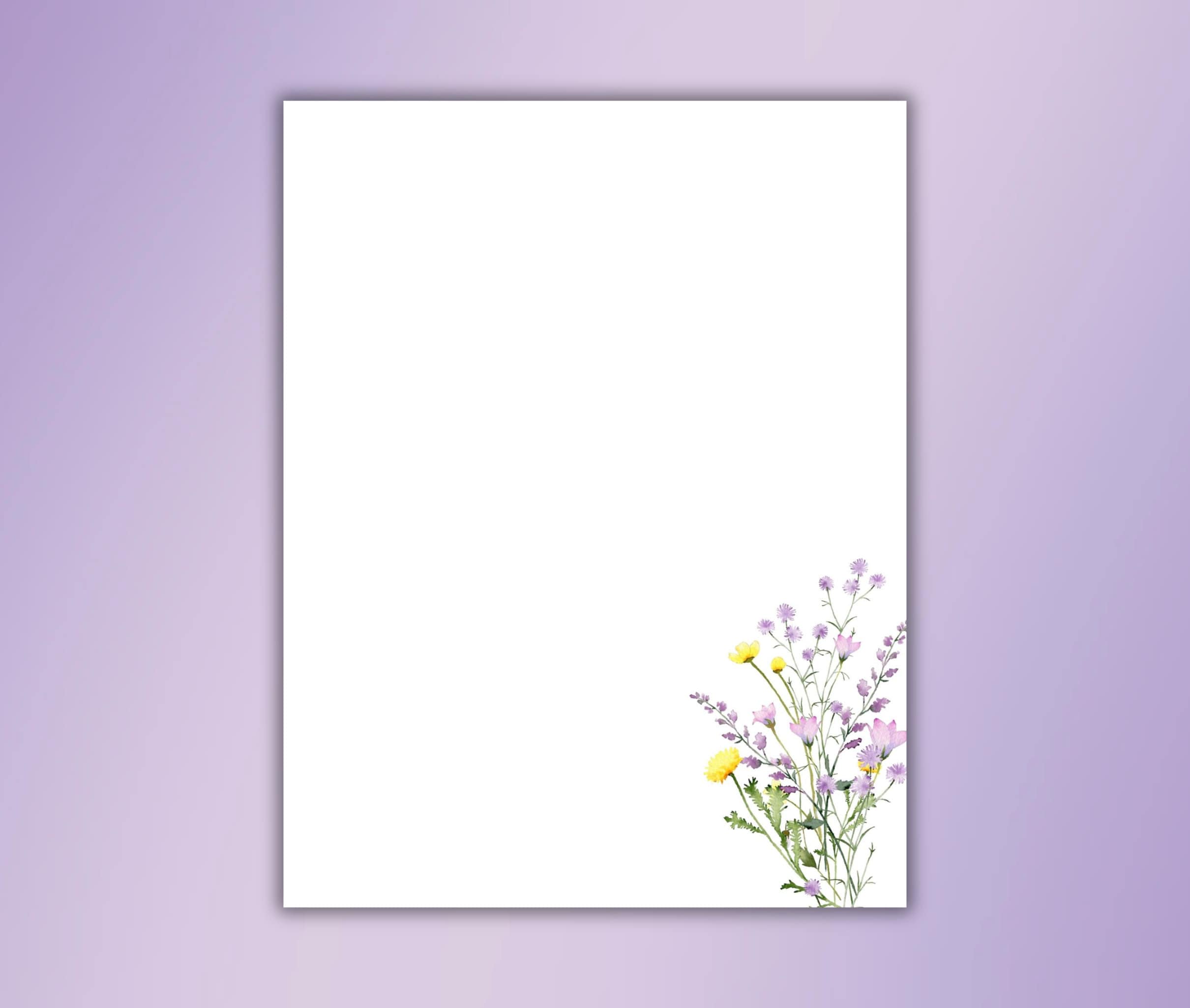 Wildflower Writing Set,flower Printable Stationery,writing Paper Letter ...