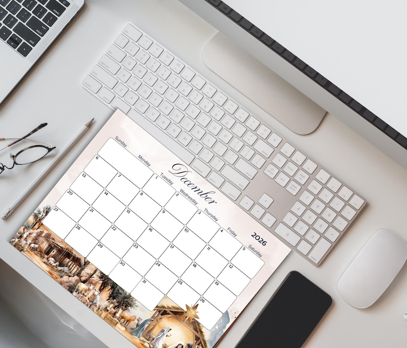 Nativity Religious Fillable Monthly Planner-christian Christmas ...