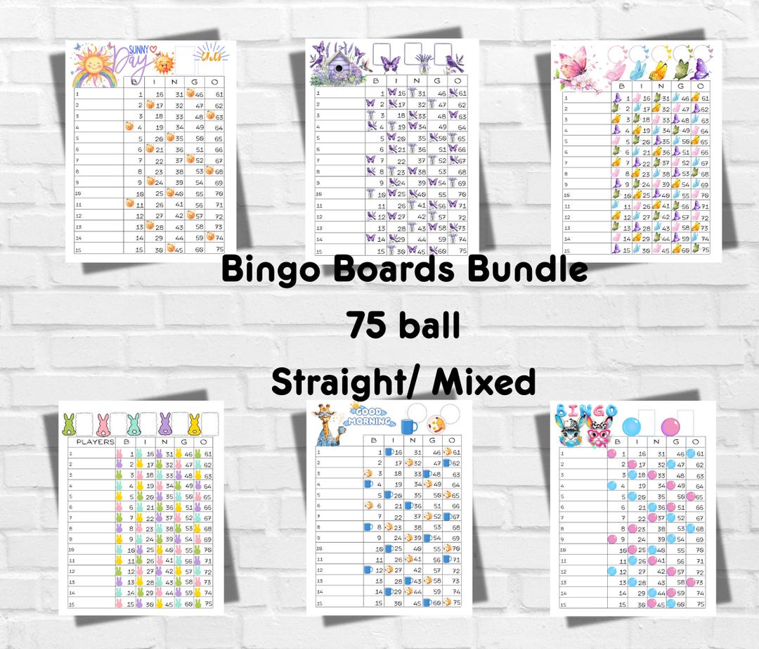 Printable Bingo Boards Bundle -instant Download - Bingo Boards ...