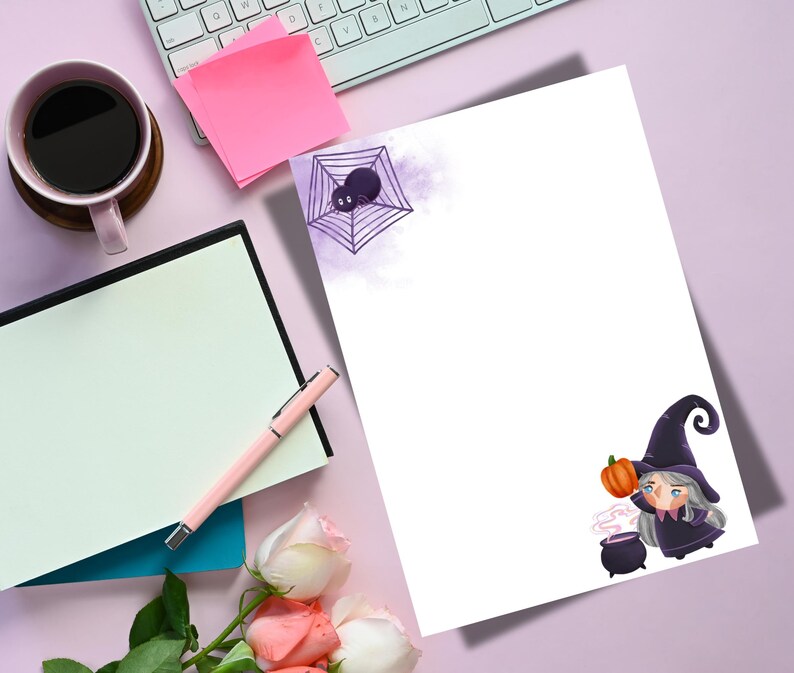 Cute Witch Writing Paper,halloween Pen Pal Supplies,printable ...