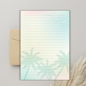 Summer Theme Printable Stationery-beach Writing Paper Set Lined Unlined ...