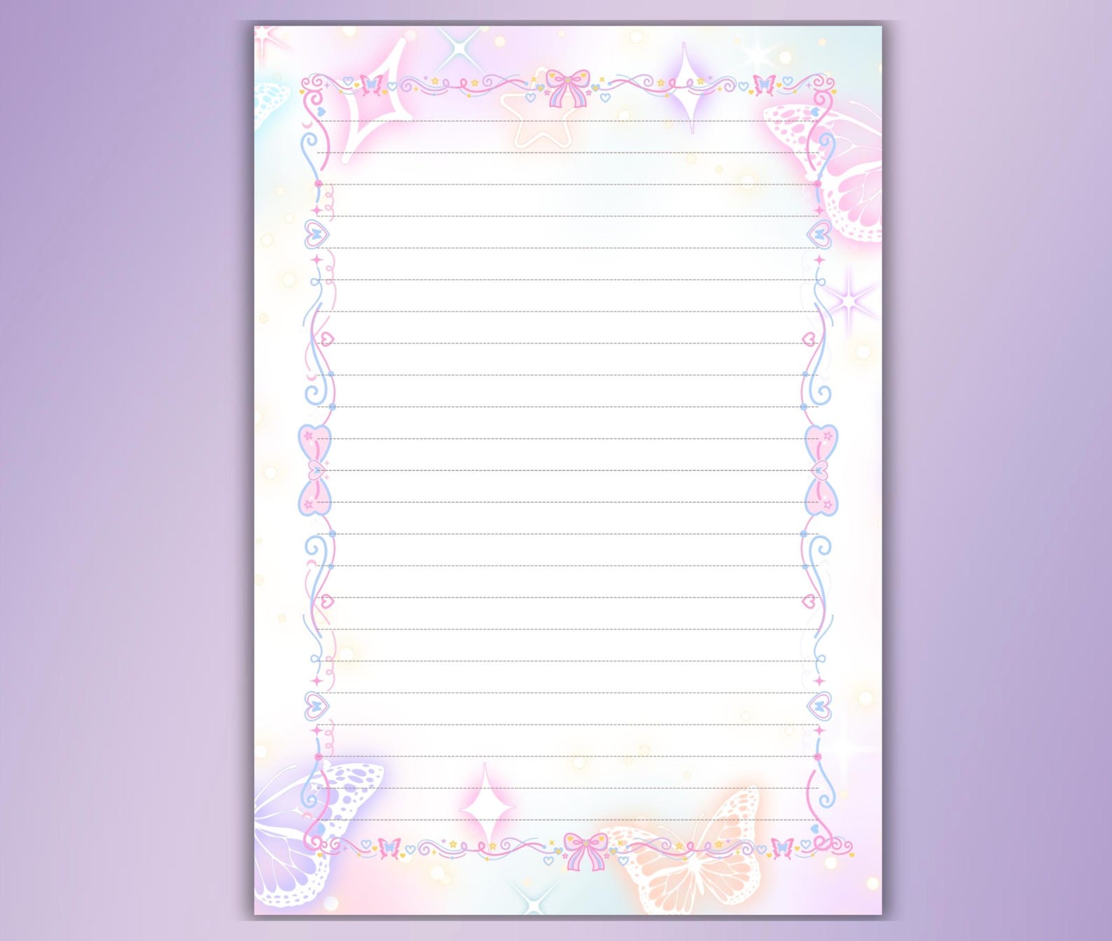 Watercolor Butterflies Printable Stationery-watercolor Printable ...
