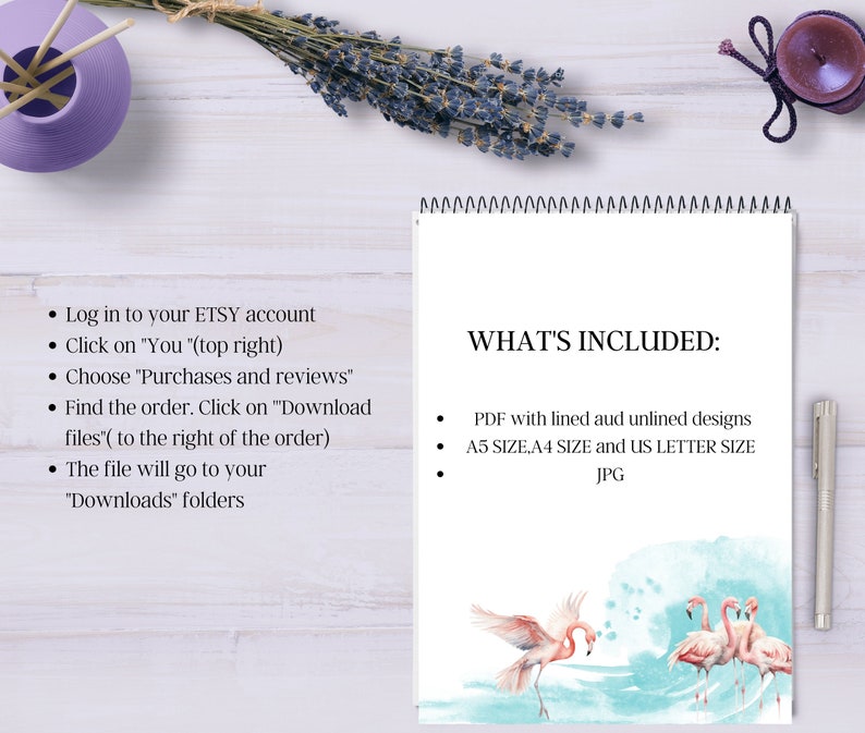 Flamingo Printable Stationery-birds Stationary-tropical Notepad ...