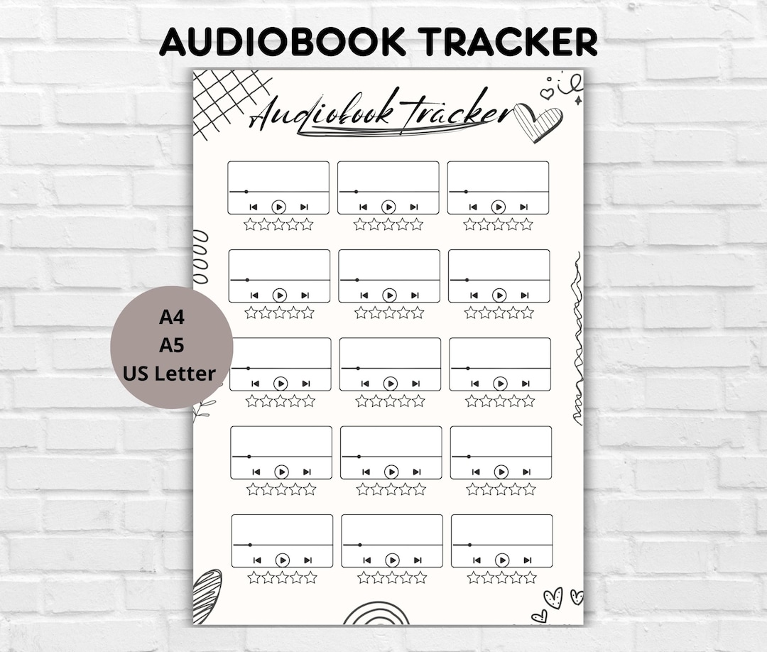 Printable Audiobook Review Template-printable Reading Journal-audiobook ...