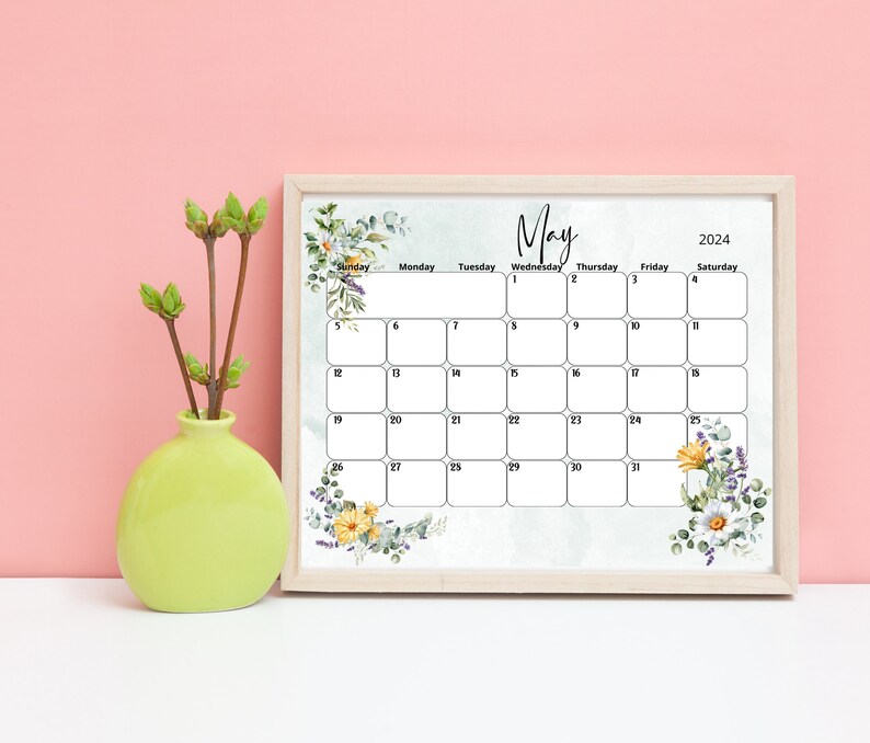 May 2024 Editable Printable Calendar-spring Flower Planner-printable ...