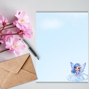Fairy on the Cloud Writing Paper Set Lined Unlined A4/A5/US Letter ...