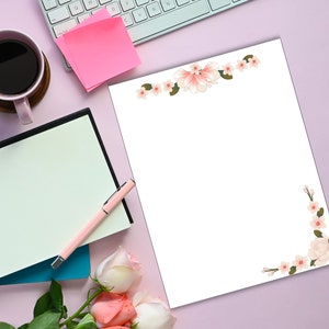Flower Printable Stationery-floral Writing Paper Set A4/A5/US Letter ...