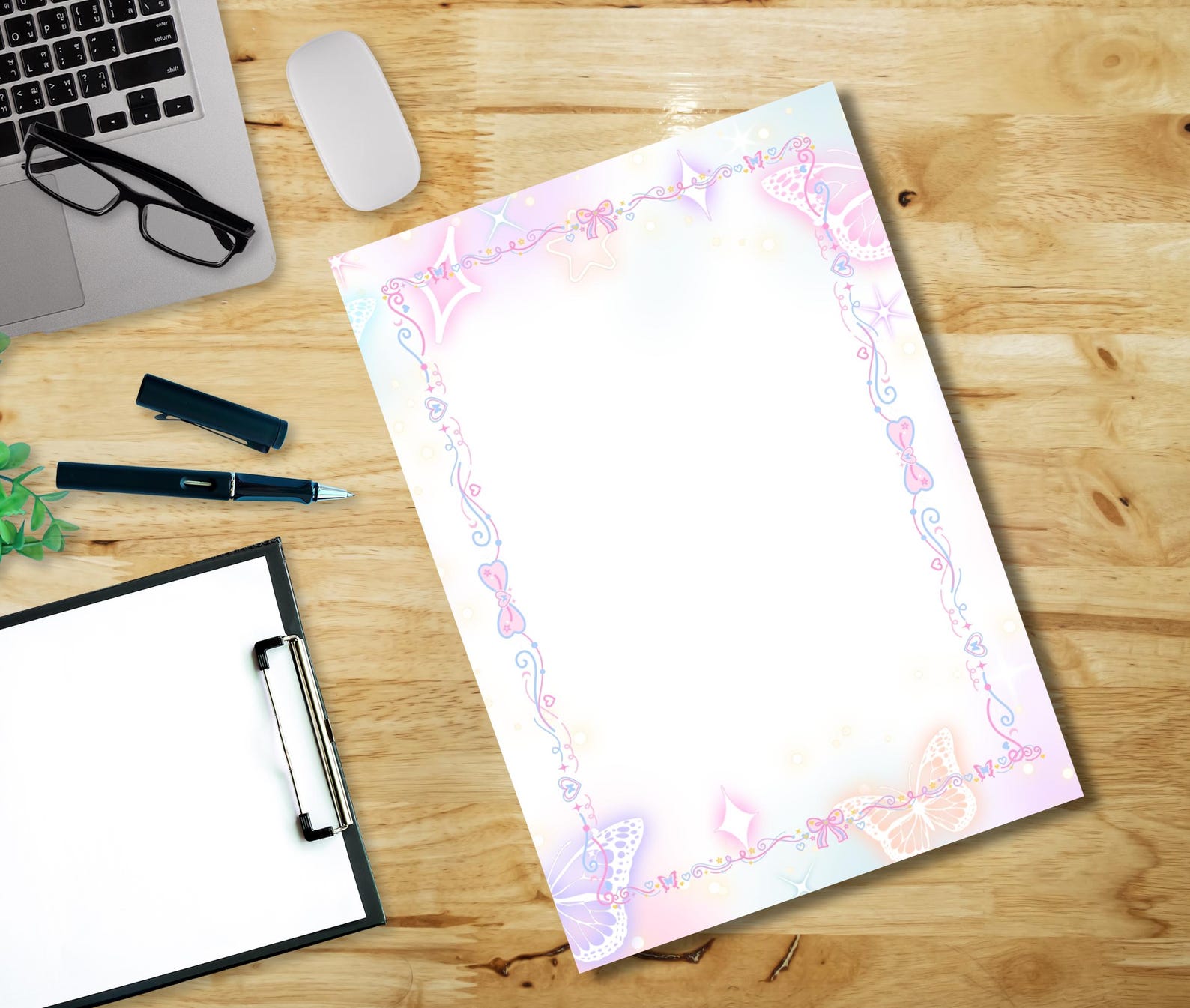 Watercolor Butterflies Printable Stationery-watercolor Printable ...