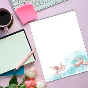 Flamingo Printable Stationery-birds Stationary-tropical Notepad ...