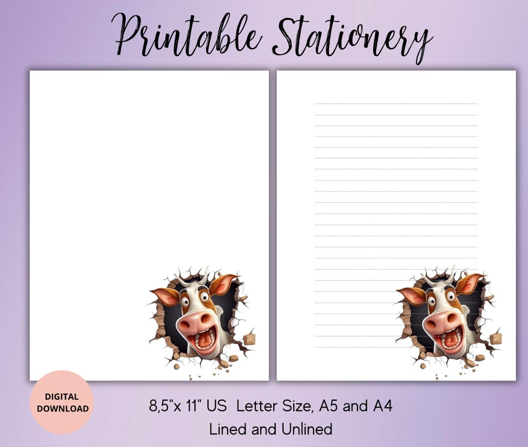 Download Funny Stationary,printable Cute Stationary,digital Letter,pen ...
