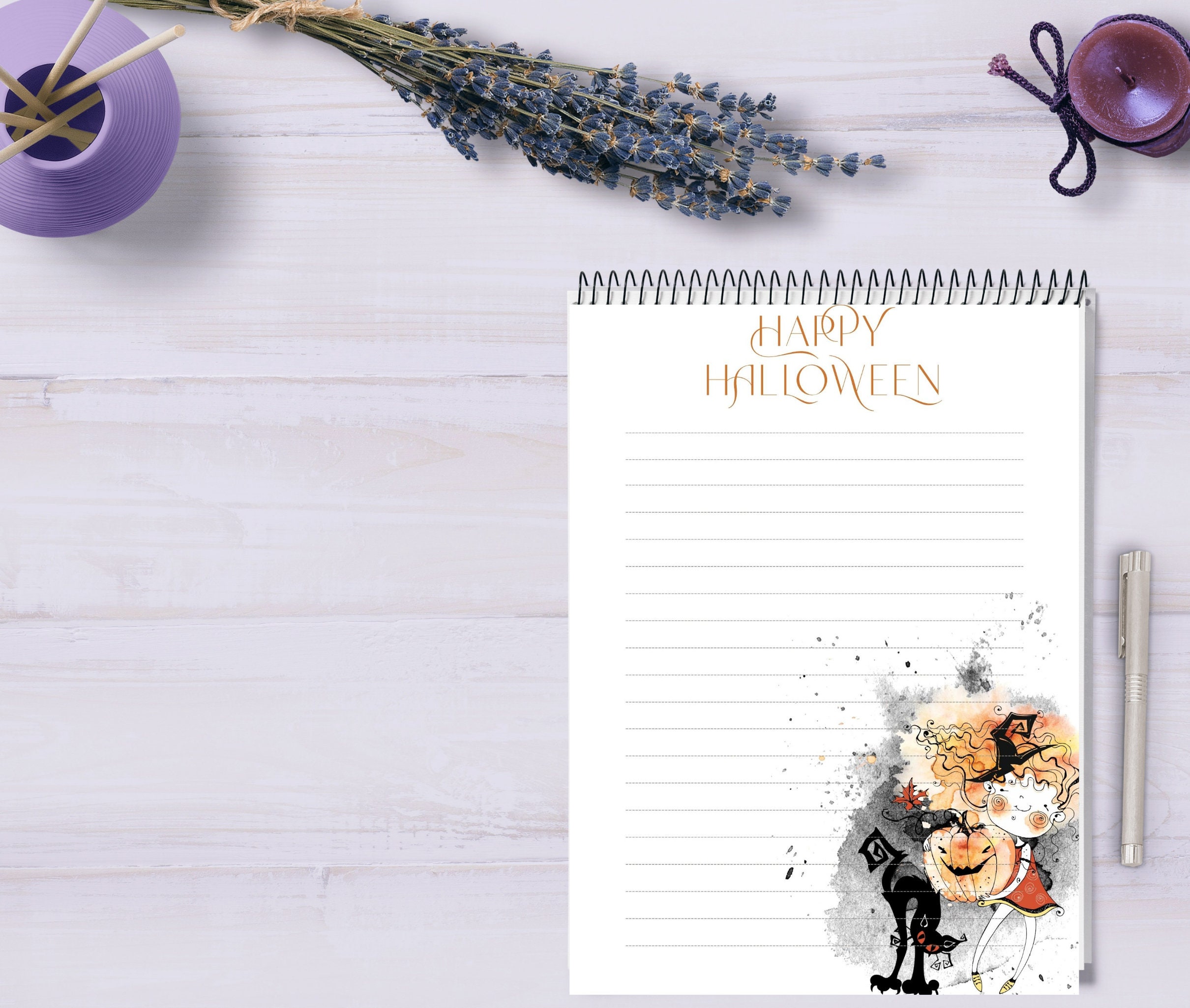 Happy Halloween Printable Stationery, Digital Letter,autumn Printable ...