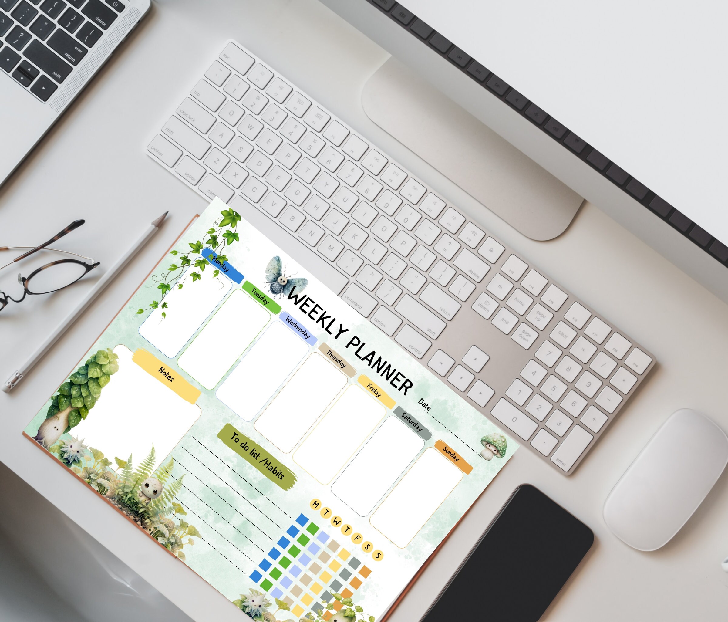 Editable Printable Weekly Planner-kids Weekly Planner-fantasy Children ...