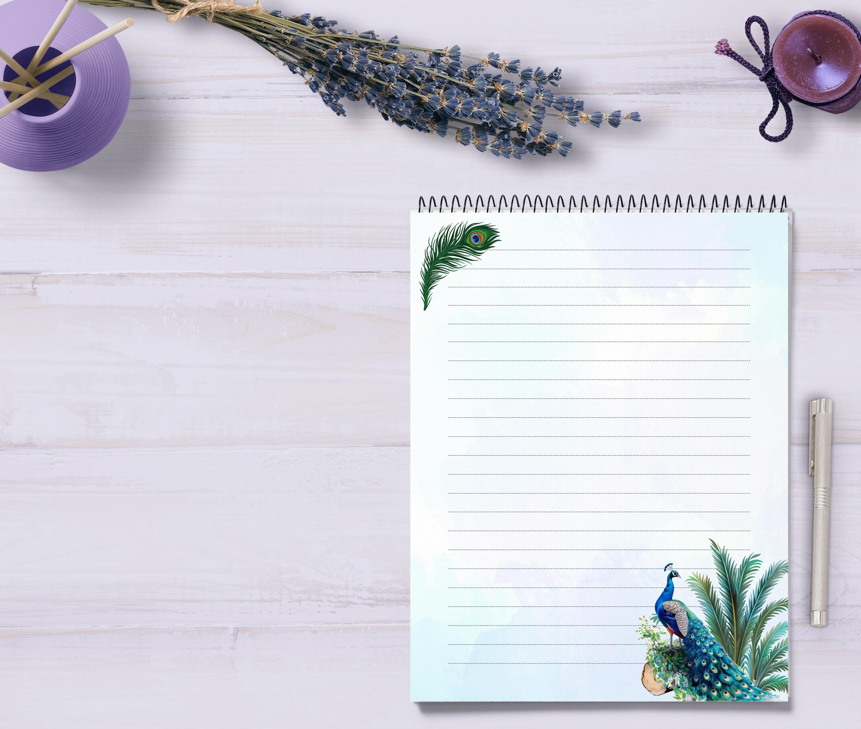 Peacock Stationery Set-bird Writing Paper Unlined Lined A4/A5/US Letter ...