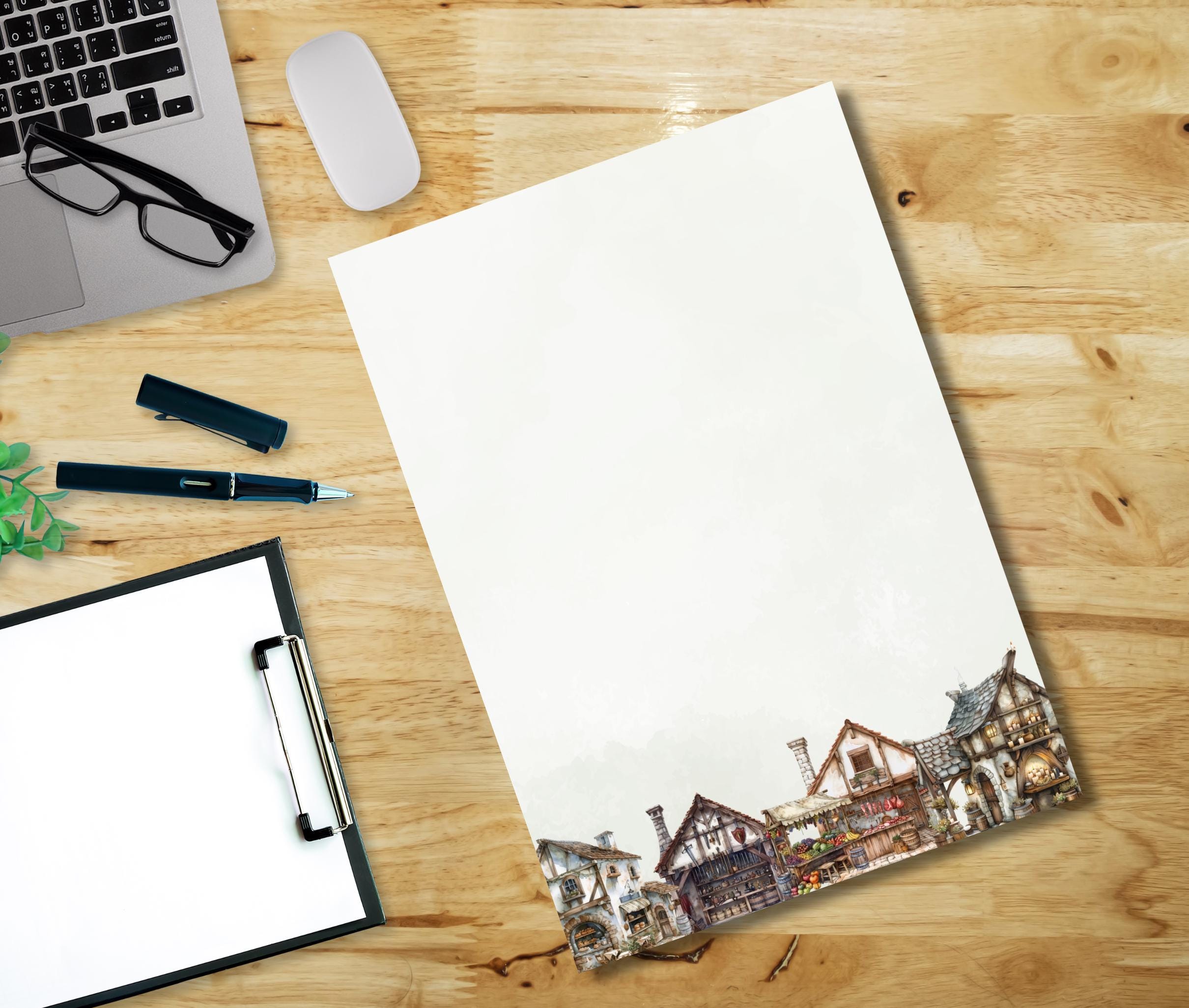 Medieval Village-printable Stationery-village Writing Paper Set A5/A4 ...