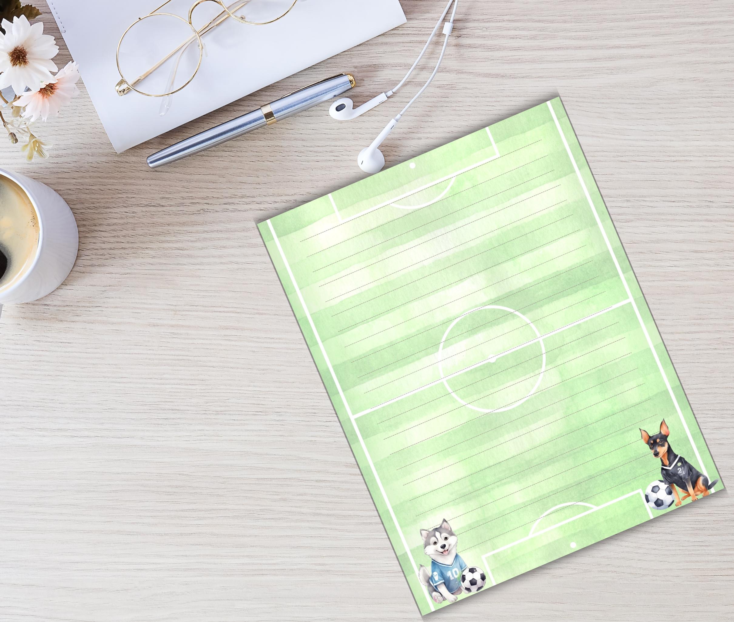 Football and Dog Printable Stationery-sport Stationery Set-writing ...