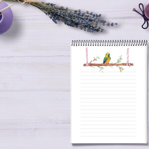 Parrot Printable Stationery-birds Stationary-watercolor Birds Writing ...