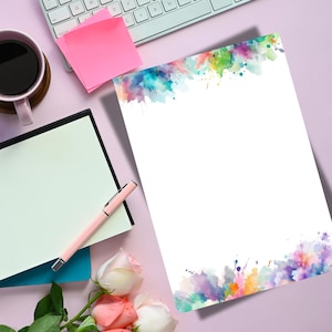 Watercolor Printable Stationery Set-watercolor Printable Writing Paper ...